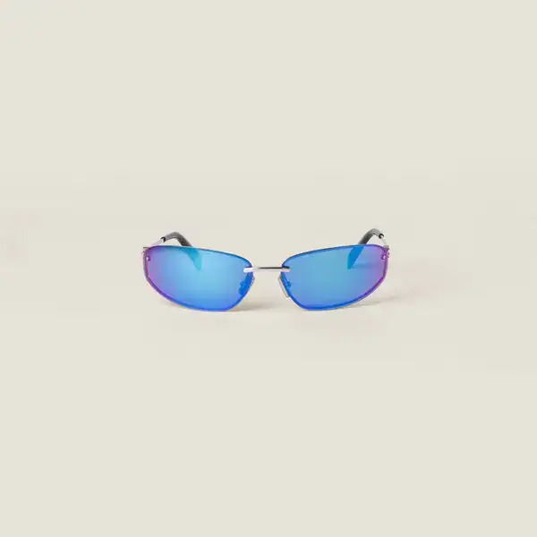 Miu Miu Miu Nocturne Sunglasses - Mirrored Cyan Lenses | Editorialist